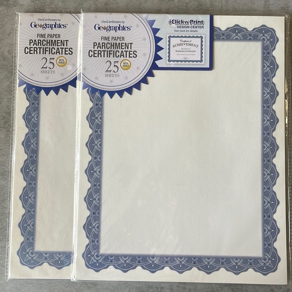 Office | Fine Paper Parchment Certificates 2 Packs 25 Sheets Each Pack ...